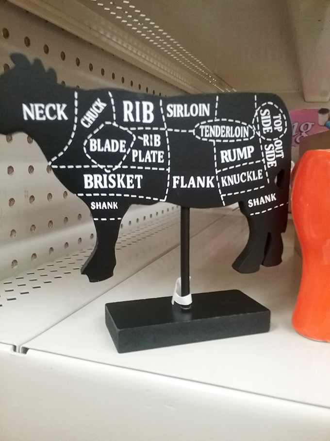 This butcher chart cow figurine brings farmhouse chic to your kitchen while also helping you remember which part of the cow makes the best Sunday roast.