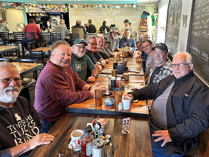 The true measure of a great breakfast spot: tables filled with locals who look like they've been solving the world's problems over coffee for decades.