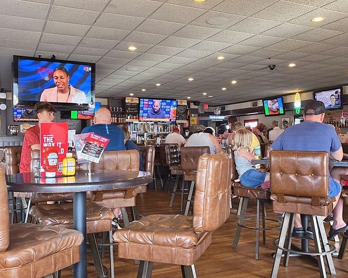 The dining area buzzes with the energy of a Packers tailgate. Those TVs aren't just showing games&mdash;they're windows into Wisconsin's collective soul.
