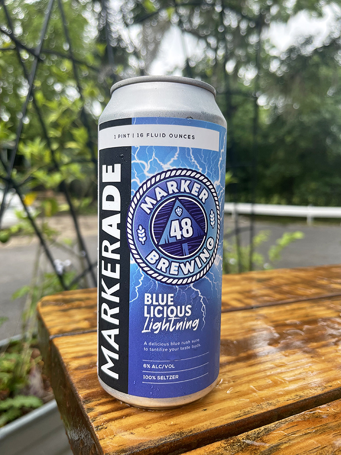 Nothing pairs with serious BBQ like a cold local brew. This Marker 48 Blue-Licious Lightning is Florida in a can&mdash;refreshing, slightly quirky, and ready for summer.