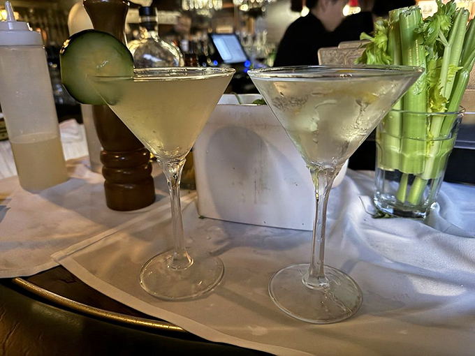 Ice-cold martinis with a hint of olive brine&mdash;the kind of drinks that make you understand why the three-martini lunch existed.