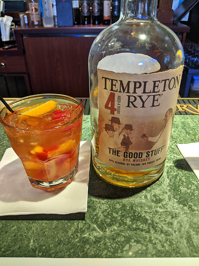 An Old Fashioned with Templeton Rye&mdash;proof that civilization has its priorities straight. This isn't a drink; it's liquid history with better ice.