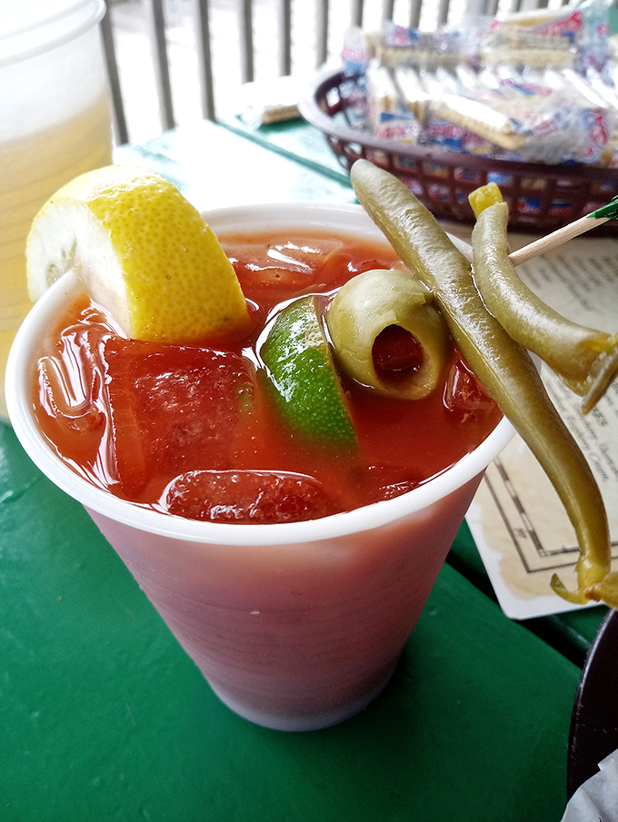 This isn't just a Bloody Mary&mdash;it's breakfast, appetizer, and attitude adjustment in one glass. The pickled beans are just showing off.