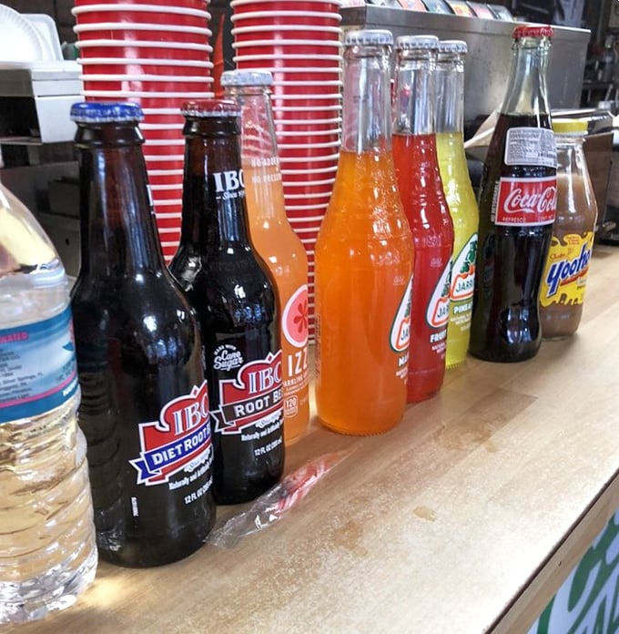The beverage lineup at Arbetter's features classic sodas in glass bottles&mdash;because some traditions are too good to modernize.