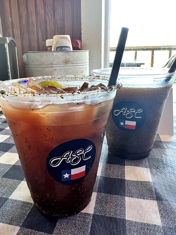 Even the drinks at Alamo Springs come with Texas pride. Those custom cups aren't just holding beverages&mdash;they're holding liquid refreshment with a side of state loyalty. 