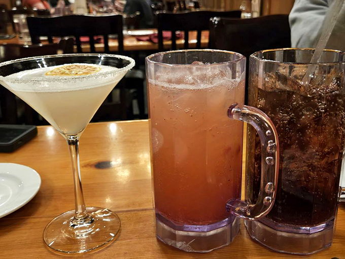 Cocktails that say "vacation" even when you're just 20 minutes from home. That martini isn't just a drink, it's liquid courage.