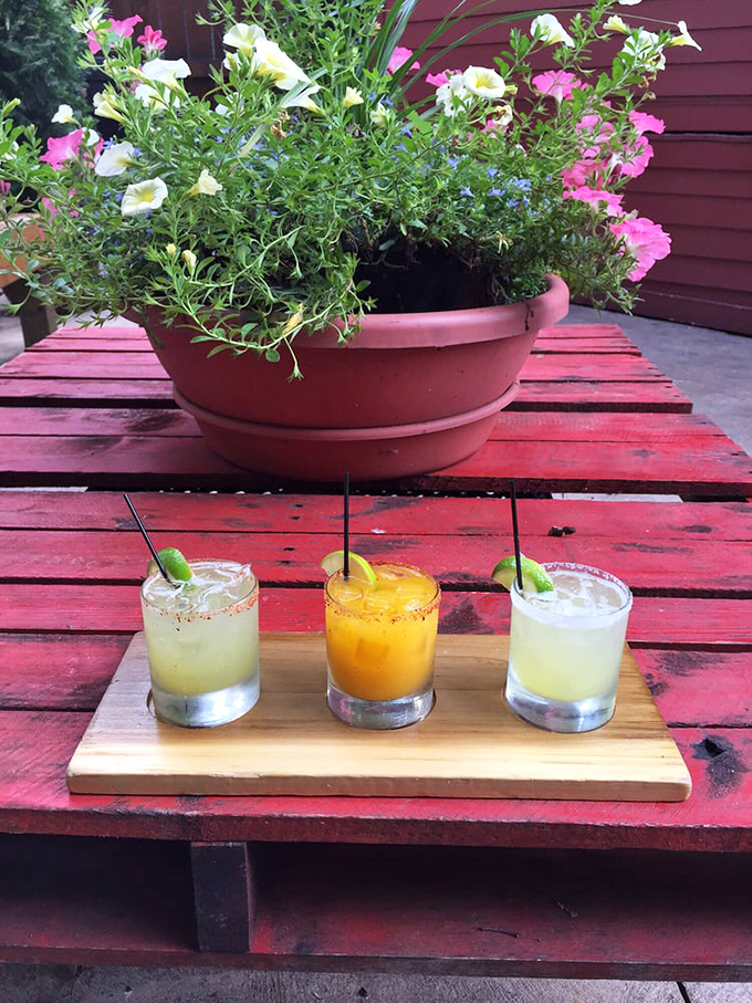 A trio of margaritas on the patio&mdash;each glass a different hue, each sip a different adventure, each moment a different reason to order another round.