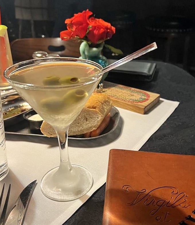 A properly made martini with olives standing at attention&mdash;the liquid equivalent of a handshake agreement in this corner of Oregon.