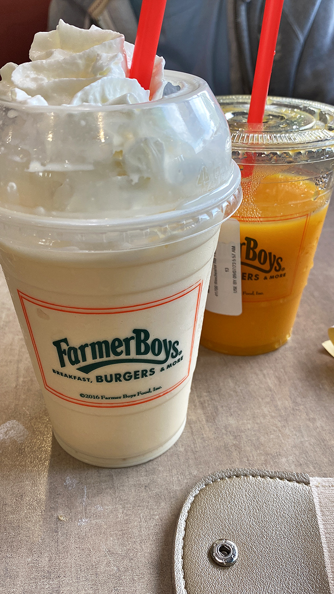 Their milkshakes are so thick they provide both dessert and an arm workout. The orange juice looks like liquid sunshine in a cup.