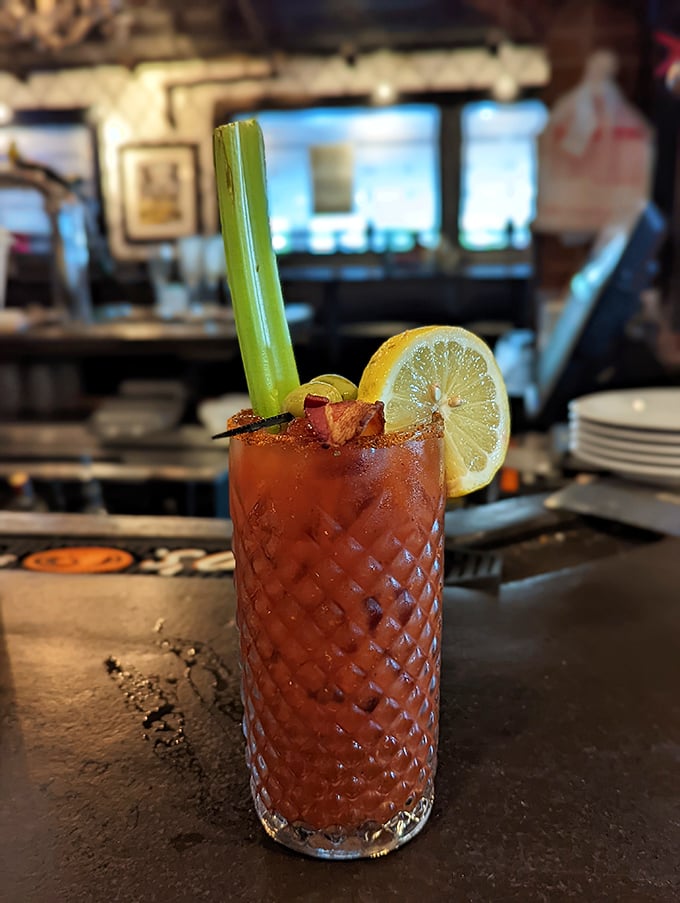 Their Bloody Mary doesn't just come with a celery stalk &ndash; it arrives with enough garnish to count as a small appetizer.