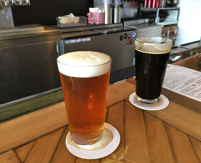 A perfect pint of amber ale alongside a stout as dark as London fog &ndash; liquid companions for your culinary journey across the pond.