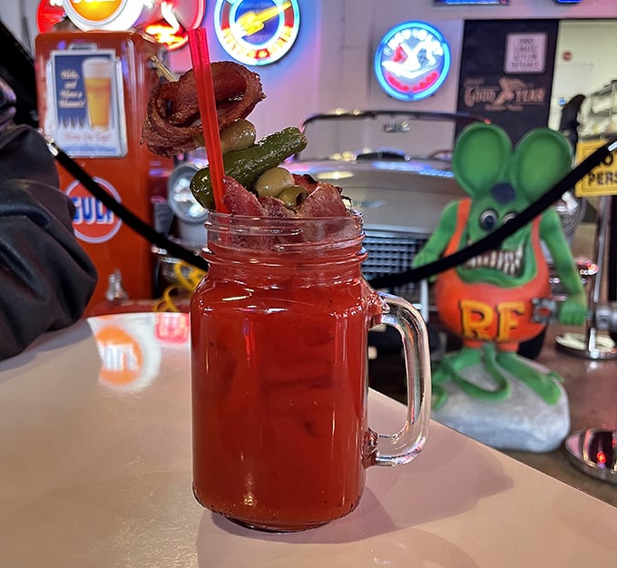 Their Bloody Mary isn't just a drink&mdash;it's a garden party in a mason jar, topped with enough garnishes to count as a light lunch.