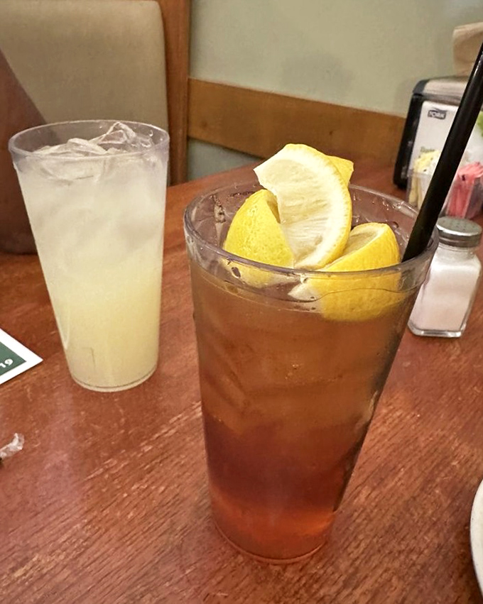 Sweet tea with lemon wedges&mdash;the unofficial champagne of the South&mdash;served in glasses big enough to quench a Georgia summer thirst.