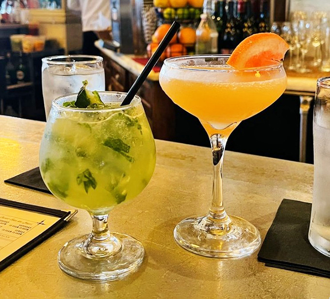 Cocktails at Parc aren't just drinks&mdash;they're liquid vacations. That vibrant green basil concoction might just be the passport you didn't know you needed.