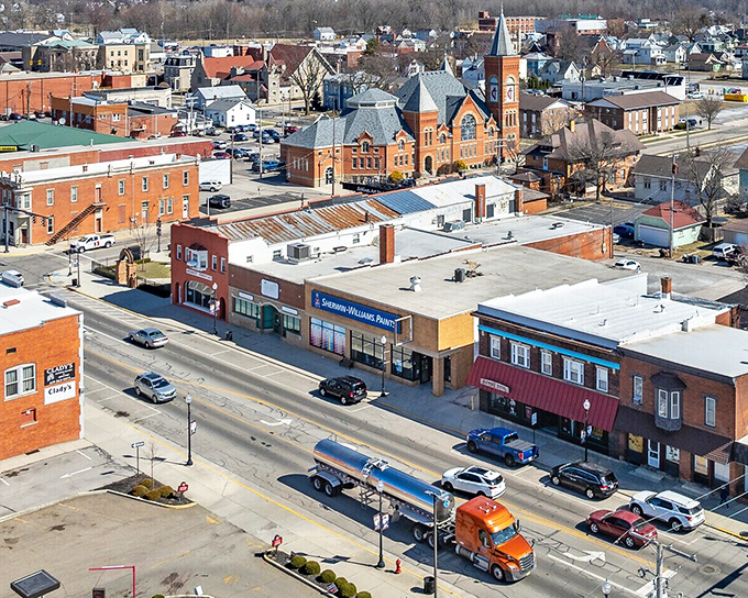 From above, Bucyrus reveals itself as a perfectly proportioned small town where you can actually see the end of town from the beginning.