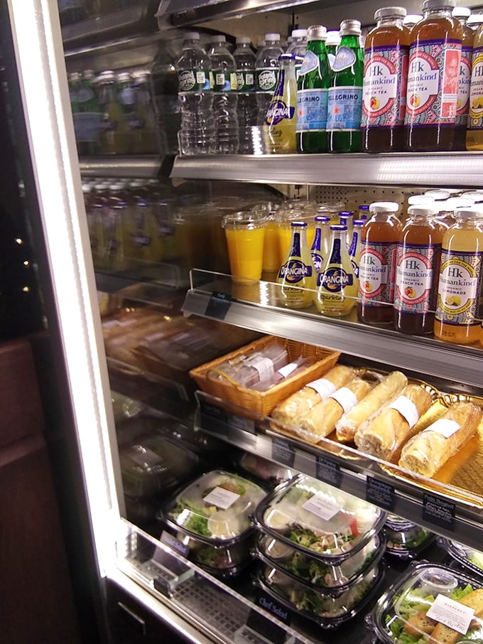 The drink cooler offers the perfect accompaniment to your sandwich adventure. Those pre-made salads aren't just healthy options&mdash;they're time-savers for the lunch rush.