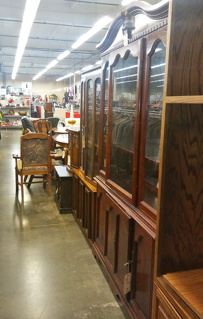 Furniture with character and stories to tell. That ornate wooden cabinet has probably witnessed more family dinners than most food critics.