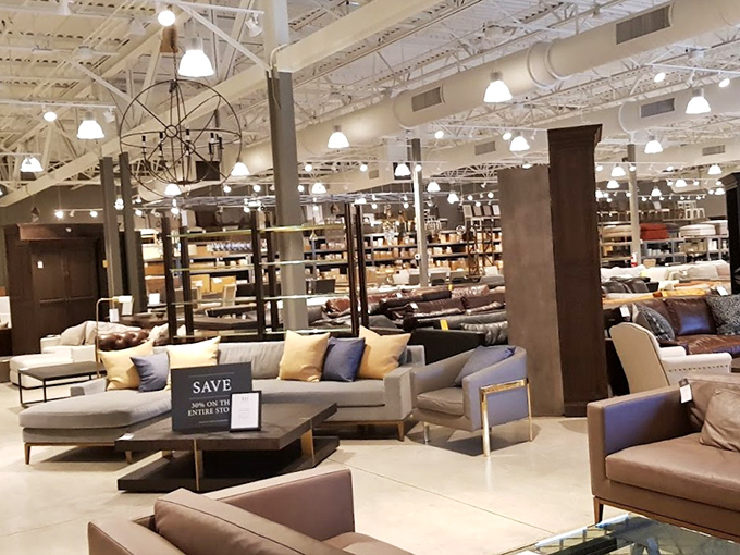 Furniture displays that inspire complete home makeovers. Sit on that sofa and suddenly you're mentally redecorating your entire living room.