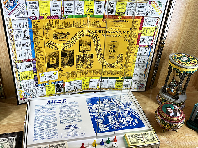 The Game of Chittenango board game sits proudly displayed &ndash; a rare find that celebrates L. Frank Baum's birthplace and legacy.