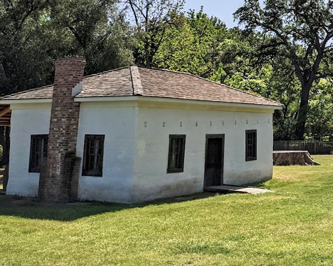 The adobe's pristine white walls and simple design speak volumes about frontier practicality&mdash;the original tiny house movement.