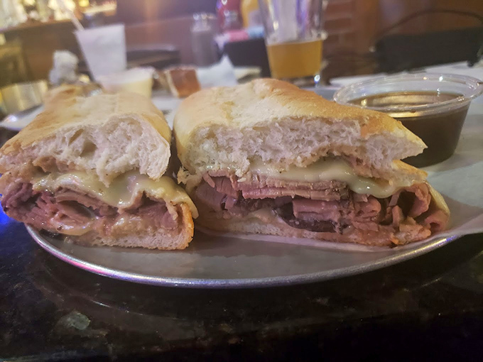 Hot roast beef sandwich that's not messing around. The kind of sandwich that makes you want to high-five strangers.