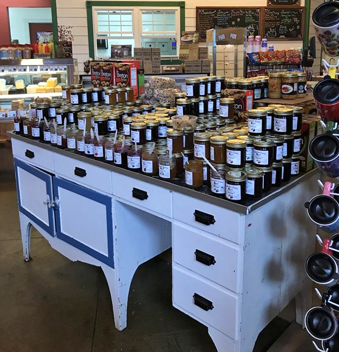 Jars of sunshine, lined up like soldiers. These homemade preserves capture summer's bounty, ready to brighten even the grayest Ohio winter morning.