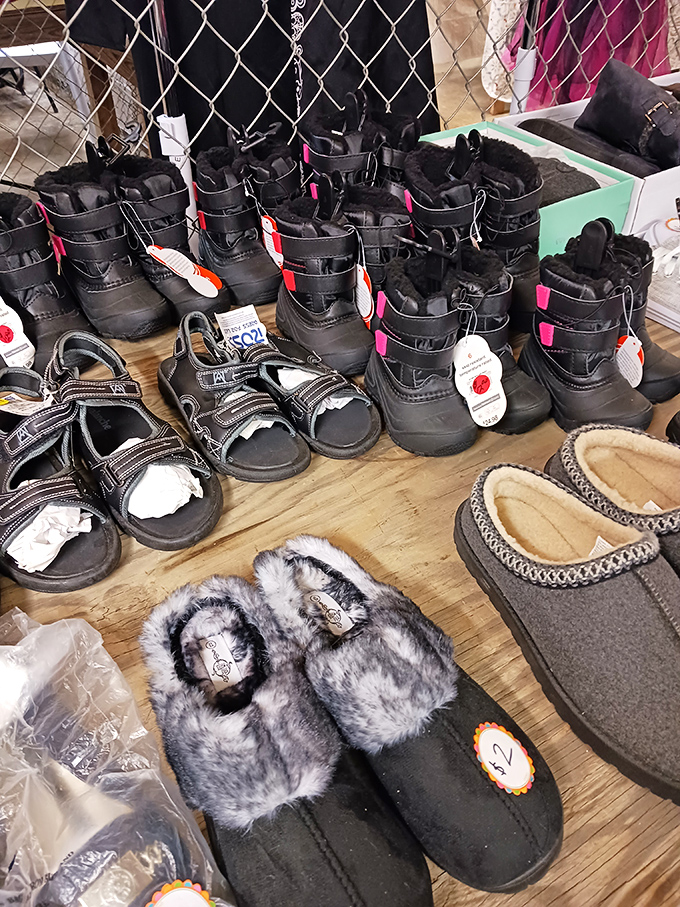 Winter-ready boots and cozy slippers stand at attention, waiting for tiny feet and Tennessee's occasional cold snap&mdash;practical treasures at pragmatic prices.