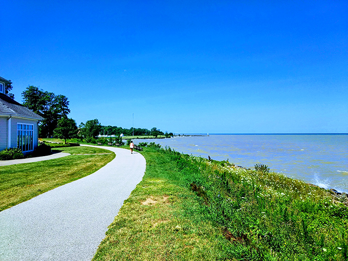 The lakeside trail offers the perfect balance of exercise and scenery. One step for fitness, two steps for soul-soothing views.