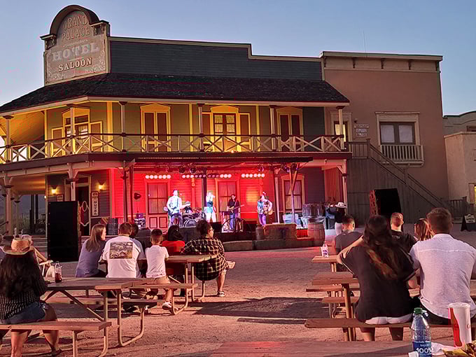 As twilight falls, live music transforms the dusty streets into an open-air concert venue&mdash;cowboy boots optional but highly recommended.