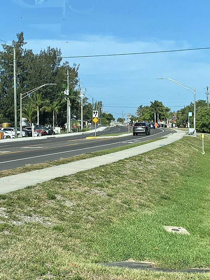 Cortez Road stretches toward adventure, lined with palm trees that seem to whisper, "Slow down, you're on Florida time now."