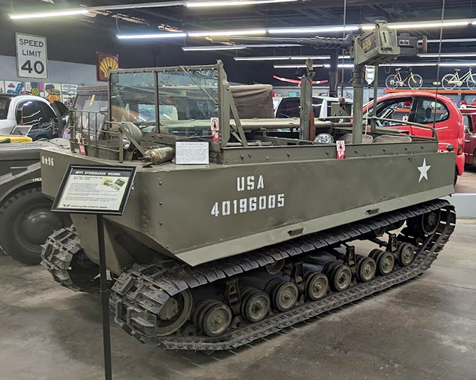 Not all heroes wore capes—some drove tracked military vehicles like this one, which conquered terrain that would make your SUV have an existential crisis.