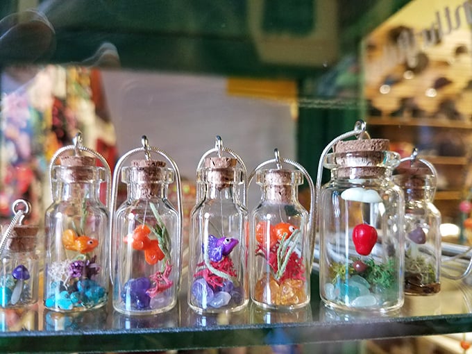 Tiny worlds captured in glass&mdash;these miniature bottle pendants are like Instagram filters for your neck, only more permanent.