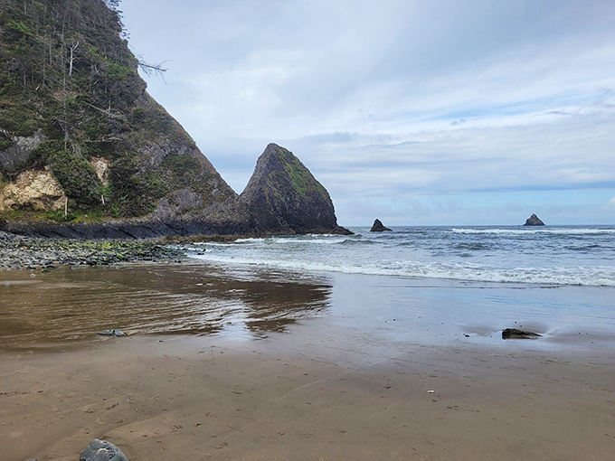Beach treasures await: This secluded cove with its distinctive rock formations feels like Oregon's answer to a private Caribbean getaway.