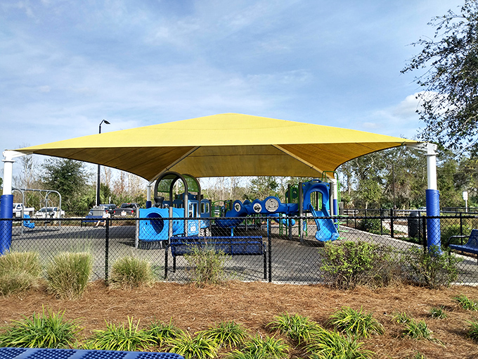 Community playgrounds welcome grandkids for visits that won't drain vacation fund accounts entirely.