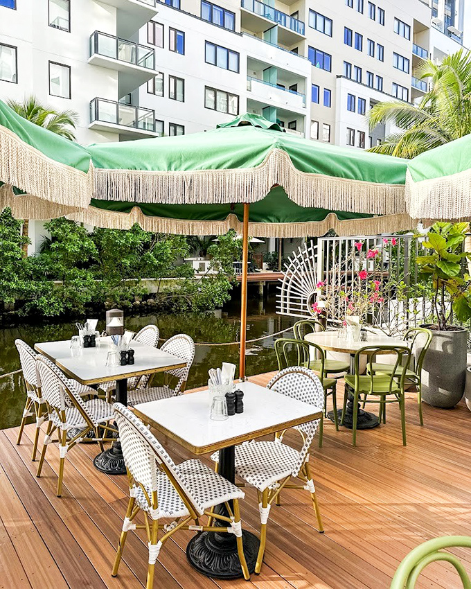The outdoor seating area feels like you've stumbled upon a secret Parisian caf&eacute; that somehow floated across the Atlantic and landed in Florida.