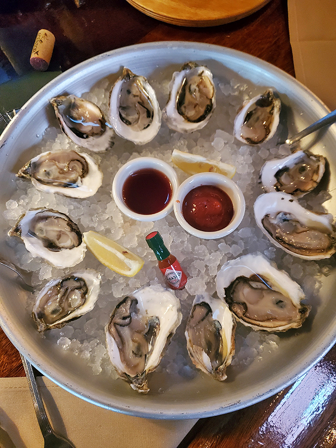 These oysters, glistening on their bed of ice, are the ocean's perfect appetizer – briny, fresh, and utterly seductive.