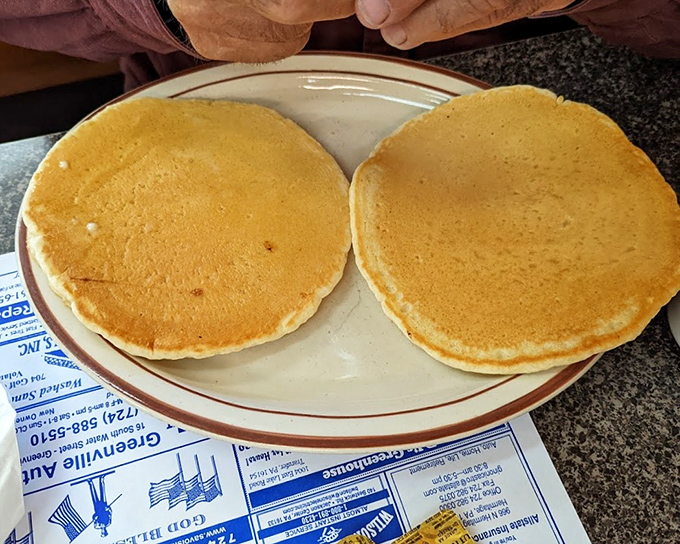 These pancakes aren't trying to be Instagram famous; they're just trying to be delicious. Mission accomplished, humble pancakes.