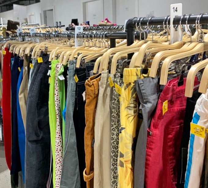 The pants section: where leopard print, mustard yellow, and classic denim live in perfect harmony. Your next favorite pair is waiting.