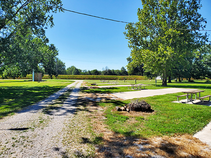 The park surrounding Maxie offers peaceful Midwestern charm, the perfect counterbalance to the magnificent absurdity of its main attraction.