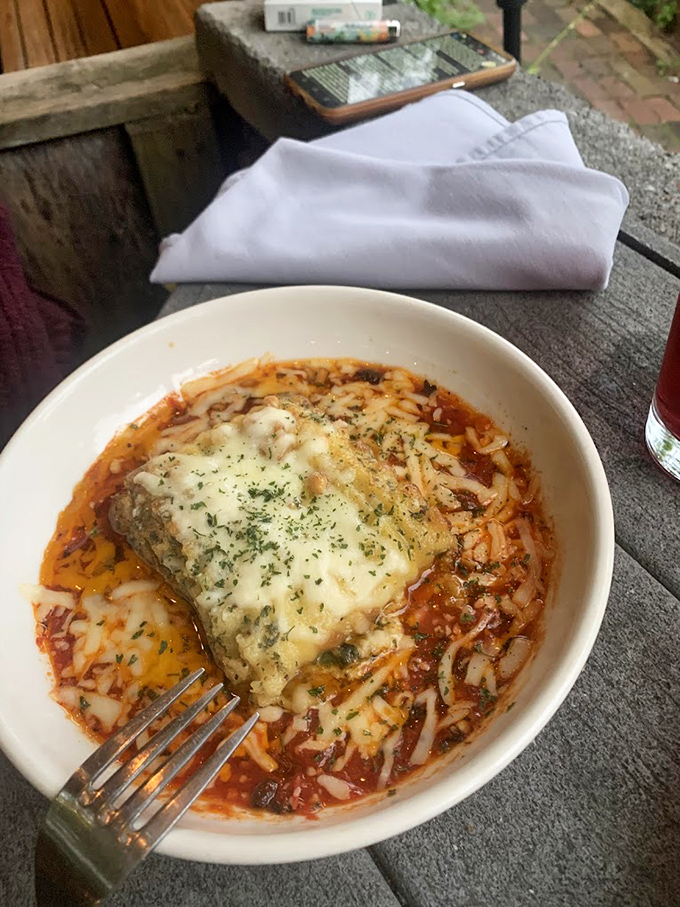 Pasta swimming in rich tomato sauce and melted cheese &ndash; proof that Italian-inspired comfort food feels right at home in the Blue Ridge Mountains.