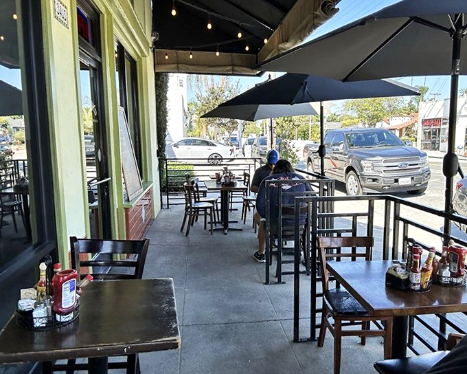 The patio at Blackbird offers prime people-watching with your pancakes&mdash;a quintessential California breakfast experience where the weather is always a willing participant.