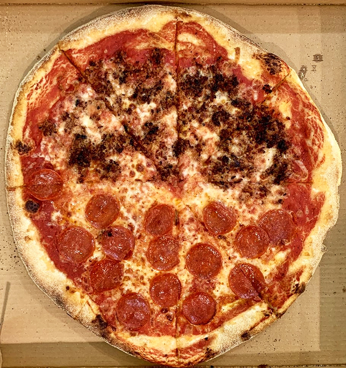 Half pepperoni, half something magical. The pizza equivalent of having your cake and eating it too&mdash;except better because it's pizza.