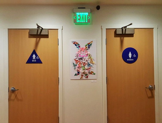 Even the restrooms celebrate creativity &ndash; where else can you contemplate origami wildlife while contemplating nature's call?