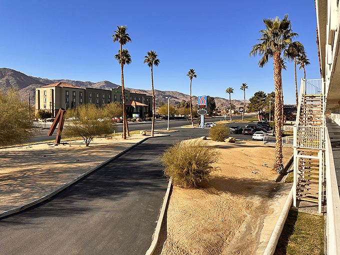 Motel row offers budget-friendly accommodations for visitors and a reminder that desert hospitality doesn't need to break the bank.