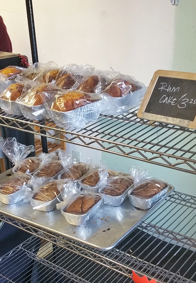 Rum cakes lined up like soldiers ready for deployment to your taste buds. The $3.25 price tag feels like daylight robbery&mdash;in your favor.