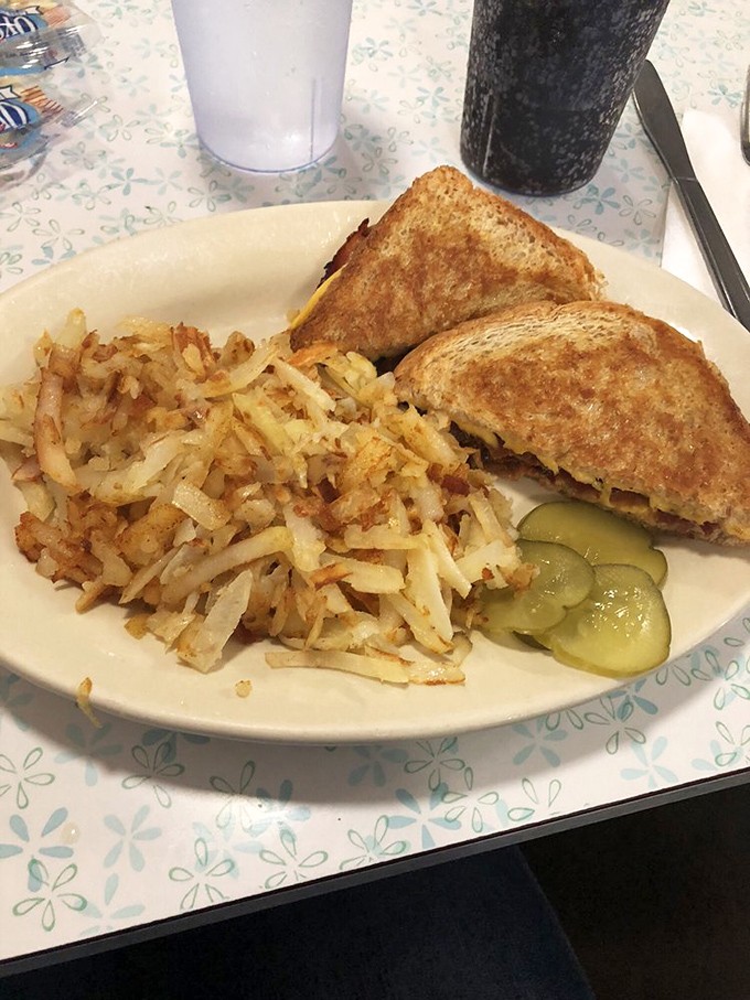 The humble grilled cheese and hash browns&mdash;proof that sometimes the simplest combination delivers the most profound satisfaction. Childhood comfort with grown-up execution.