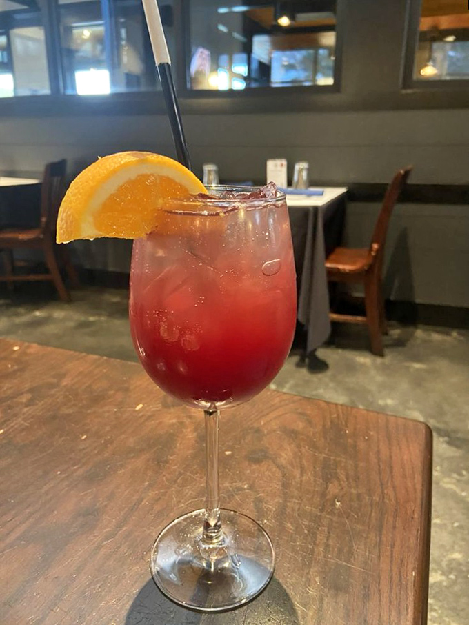 This sangria isn't just a drink&mdash;it's a sunset in a glass, complete with the promise of relaxation and possibly one too many stories.
