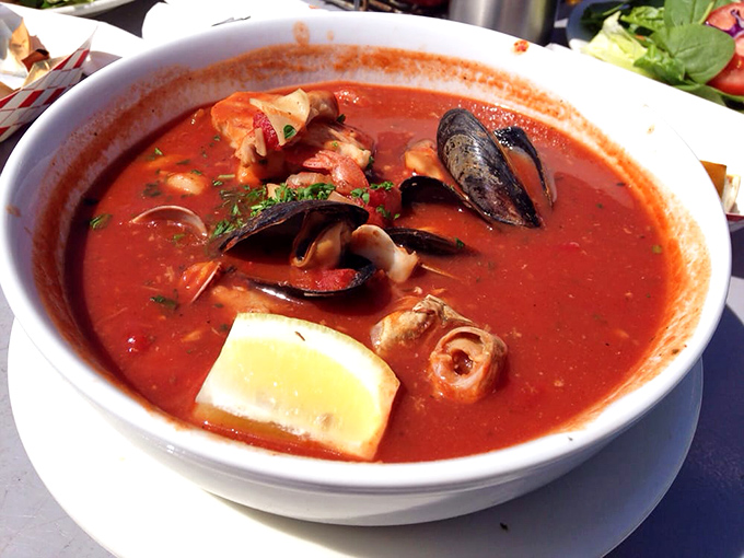 This isn't just soup &ndash; it's a seafood hot tub where shellfish gather for one last glorious party before meeting your spoon.