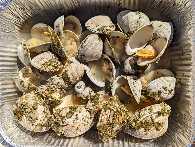 Steamed clams playing hide and seek in their shells. The oceanic version of unwrapping presents, except every gift is delicious.