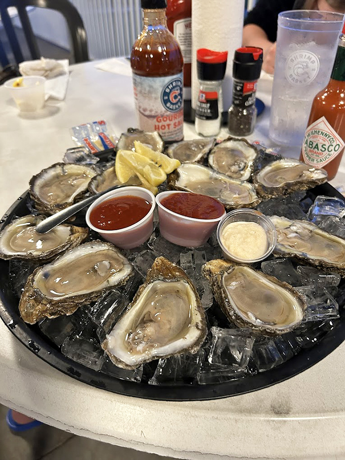 Fresh oysters on ice remind you why humans first decided these slimy treasures were worth the effort.